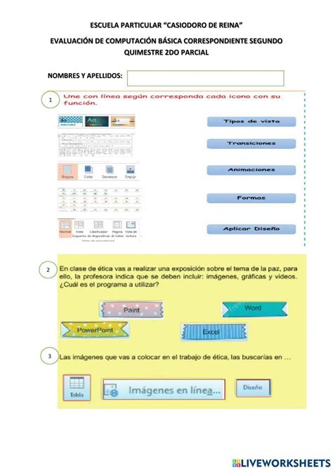 power point computación exercise live worksheets