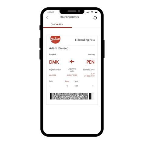 Premium Vector Electronic Boarding Pass On Phone