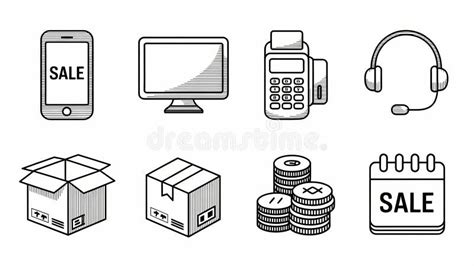 Online Shopping Illustration Showcasing E Commerce Elements From Device Sales To Customer