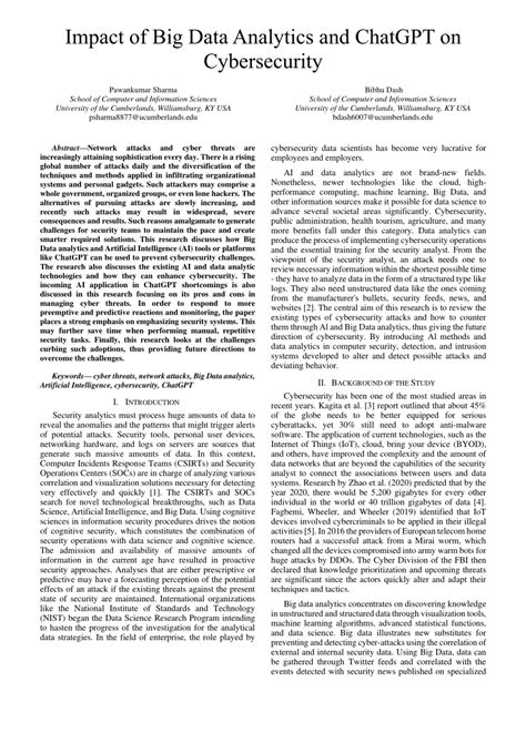 Pdf Impact Of Big Data Analytics And Chatgpt On Cybersecurity