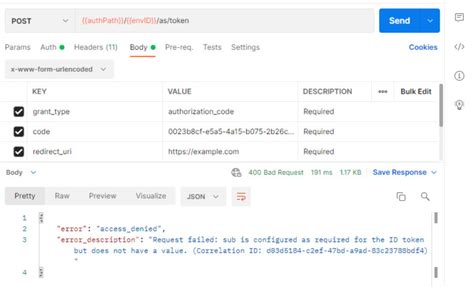 Unable To Get Token In Response Using Post Token Authorizationcode Code Is Generated With
