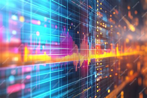 Big Data Technology Visualize Complex Data Sets On A Virtual Screen Background Premium Ai