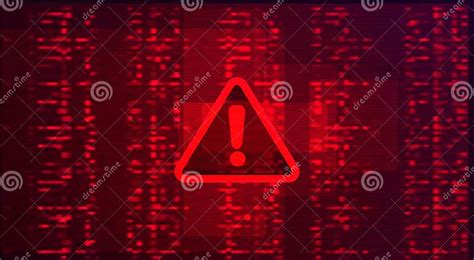 Digital Binary Code On Dark Red Background Data Breach Stock Vector