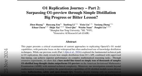 Paper Page O1 Replication Journey Part 2 Surpassing O1 Preview