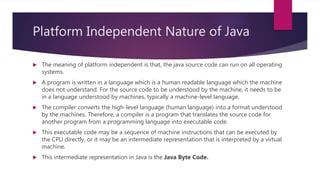 JRE JDK And Platform Independent Nature Of JAVA PPTX Programming Languages Computing
