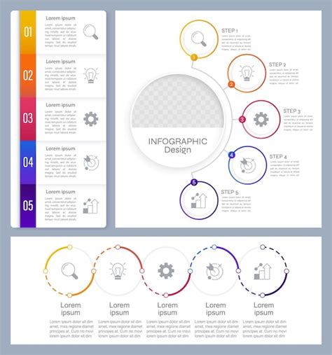 Premium Vector Strategy Infographic Chart Design Template Set