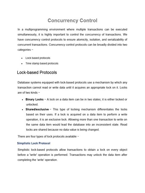 Concurrency Control Pdf Cybernetics Information Retrieval