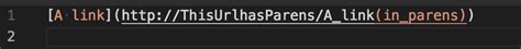 incorrect highlighting of link with parens · issue 18 · microsoft