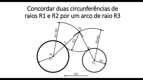 Concordância De Duas Circunferências De Raios R1 E R2 Desenho TÉcnico