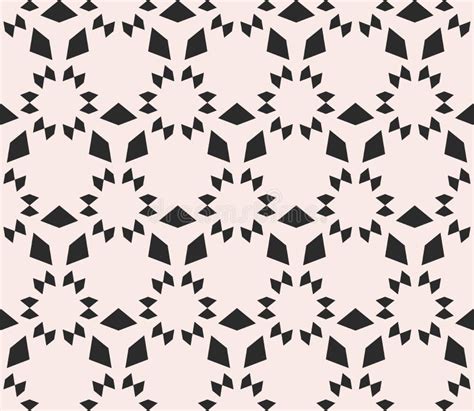 Vector Seamless Texture Floral Tile Pattern Monochrome Geometric Background Stock Vector