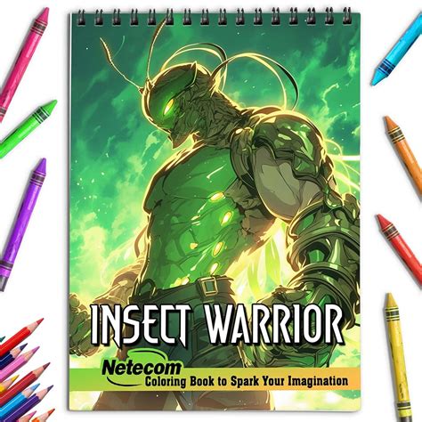 Netecom Insect Warrior Coloring Book For Adults Spiral Bound Soft