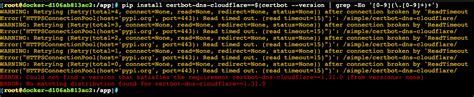Certbot Dns Cloudflare Install Fails · Issue 2381 · Nginxproxymanager