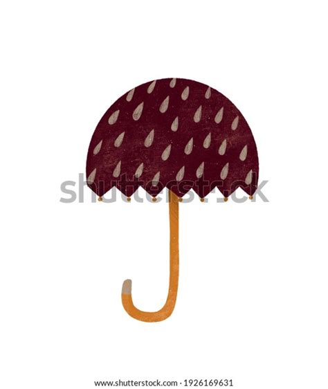 Cute Red Umbrella Illustration On White Stock Illustration 1926169631