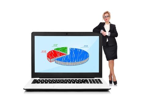 Premium Photo Laptop With Pie Chart