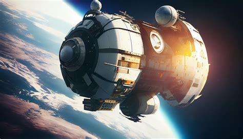 Premium Photo Spacecraft In Earth Orbit Generative Ai