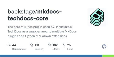 Github Backstagemkdocs Techdocs Core The Core Mkdocs Plugin Used By Backstages Techdocs As
