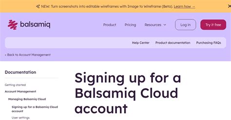How To Create A Balsamiq Cloud Account Signup Guide And Options Balsamiq Documentation