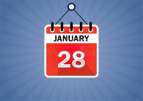 28th Days Of The Month Modern Illustration Stock Illustration