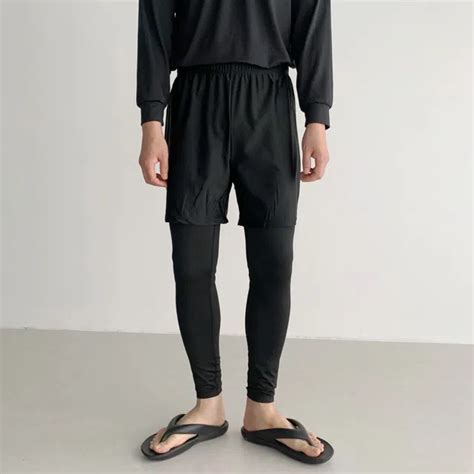 남자래쉬가드하의 레이어드 일체형 팬츠 남자워터레깅스