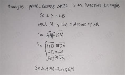 Solved C Learning Task Ii Given Isosceles Triangle Abc With Base Overline Aoverline B M Is