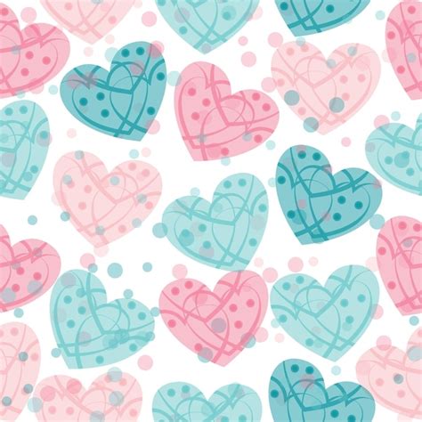 Premium Vector Seamless Pattern Multicolored Hearts