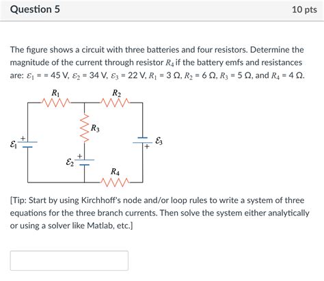 solved the figure shows a circuit with three batteries and