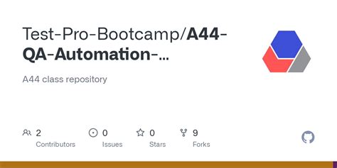 Github Test Pro Bootcampa44 Qa Automation Framework A44 Class