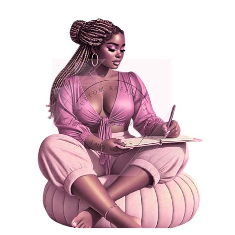 Black Woman Empowerment Self Care Clipart Motivational Inspirational Stickers Designs Digital