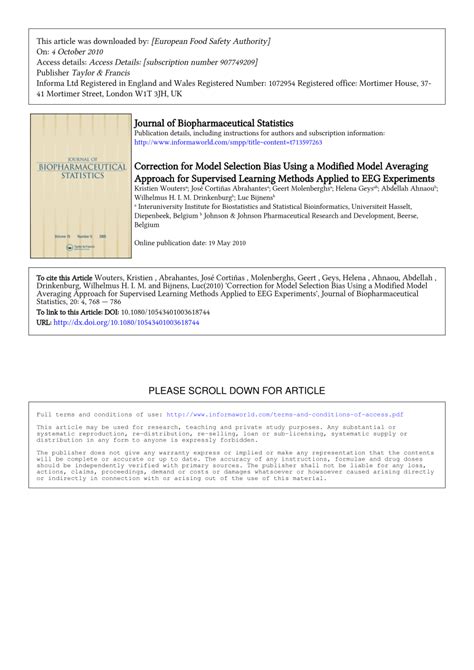 pdf correction for model selection bias using a modified model