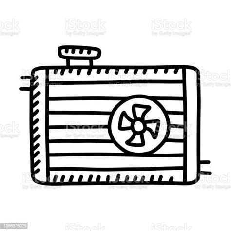 자동차 라디에이터 손으로 그린 아이콘 낙서 스타일 벡터 일러스트 낙서 드로잉에 대한 스톡 벡터 아트 및 기타 이미지 낙서