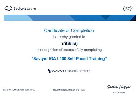 Hritik Raj On Linkedin Saviyntcertified Iga