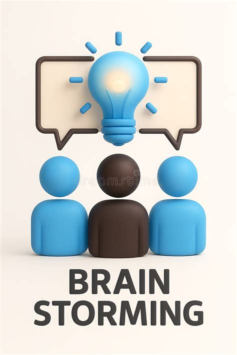 3d Cartoon Concept Of Brainstorming With Lightbulb And People
