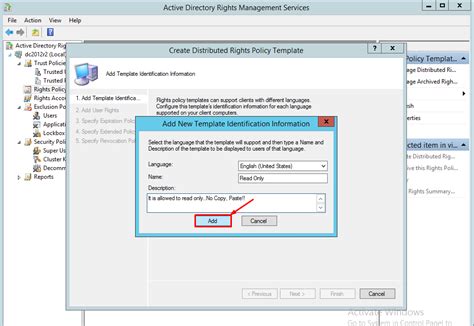 Part 2 Creating Ad Rms Template And Publishing To Domain Users In Server 2012 R2