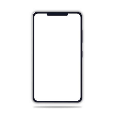 앱 개발 및 Ux Ui 디자인 격리 셀을 위한 빈 화면이 있는 현실적인 스마트폰 모형 프리미엄 벡터