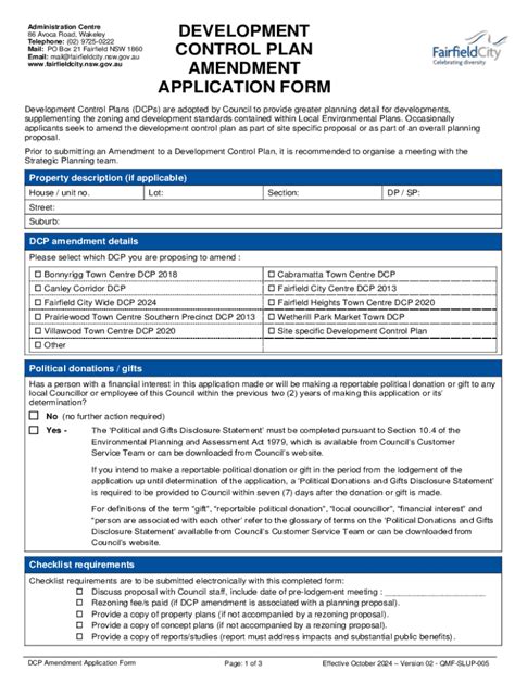 Fillable Online Dcp Amendment Application Form Effective October 2024