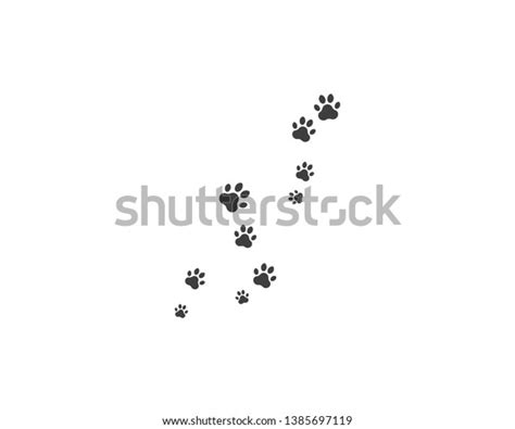 Paw Background Template Vector Icon Illustration Stock Vector Royalty Free 1385697119