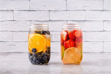 健康的排毒水与水果。图片 果蔬图片素材 花瓣网