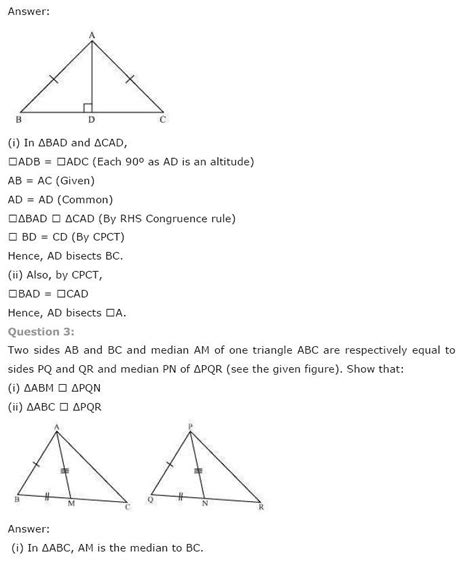 Ncert Solutions Class 9 Maths Ch 7 Triangles Free Ncert Books And Solutions