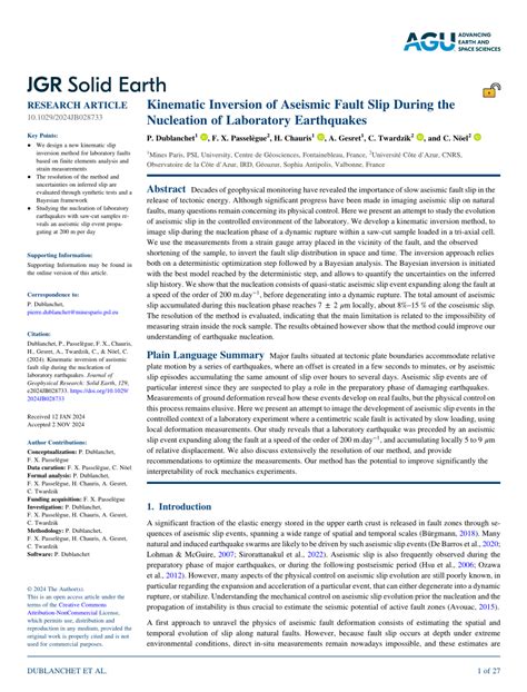 Pdf Kinematic Inversion Of Aseismic Fault Slip During The Nucleation