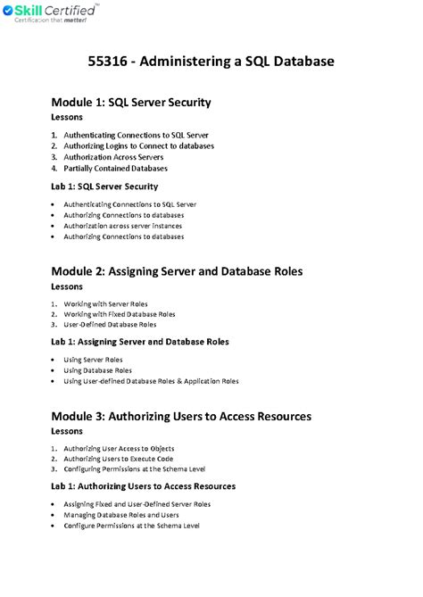 Administering A Sql Database Infrastructure M20764 55316