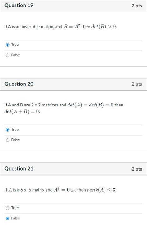 Solved If A Is An Invertible Matrix And Ba2 Then Detb0