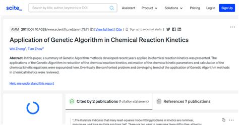 Application Of Genetic Algorithm In Chemical Reaction Kinetics