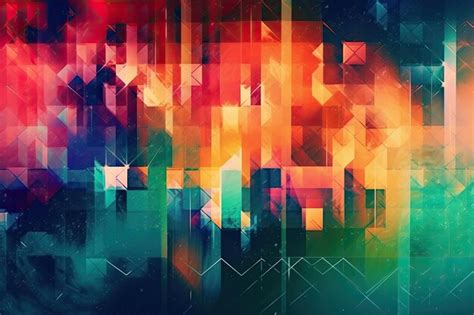 premium ai image vibrant abstract background with intersecting squares and lines generative ai
