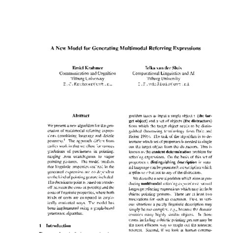 A New Model For Generating Multimodal Referring Expressions Acl Anthology