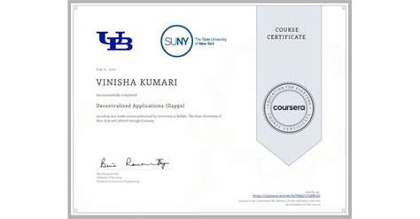 vinisha kumari on linkedin completion certificate for decentralized applications dapps