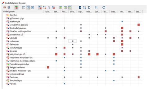 Relationship Matrix Of The Informant S Coded Abstracted Data Codes Download Scientific