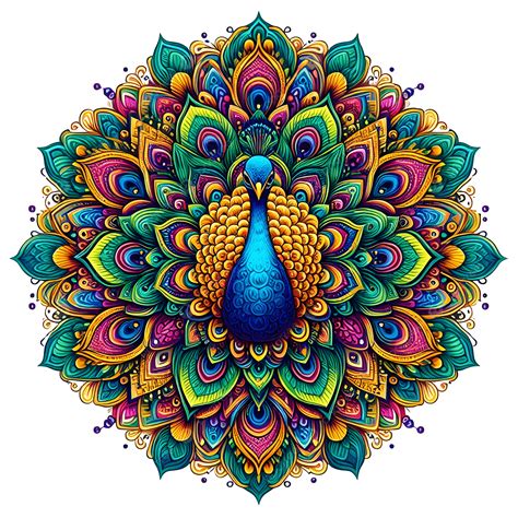 Pavo Real Dibujo Mandala