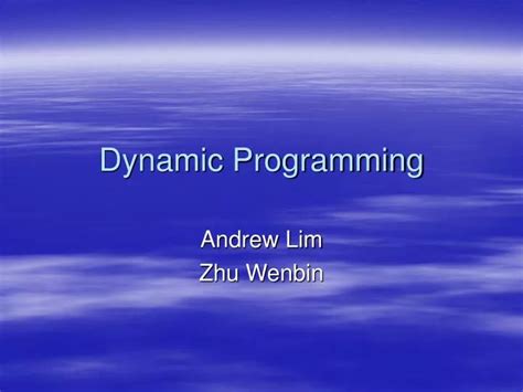 Ppt Dynamic Programming Powerpoint Presentation Free Download Id
