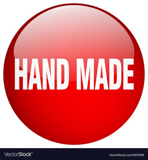 Hand Made Red Round Gel Isolated Push Button Vector Image