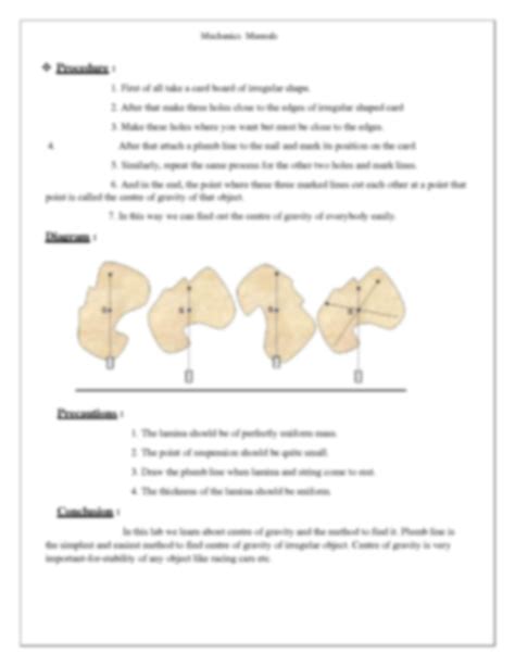 Solution Determine The Centre Of Gravity Of Irregular Object Using The